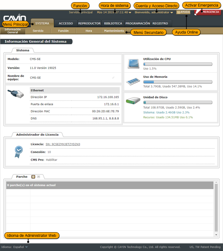 CAYIN CMS User Manuals - Introduction to User Interface